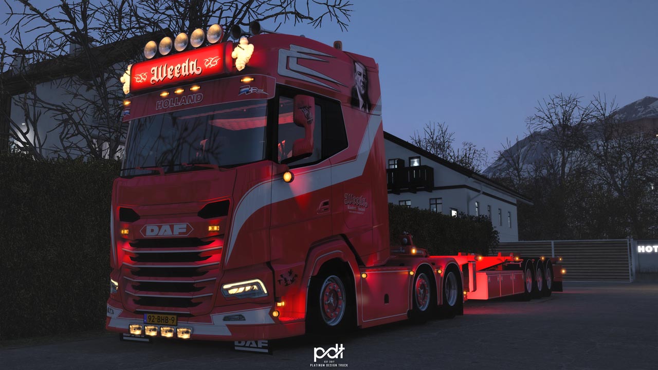 DAF XG+ 530 Weeda Sopranos + Trailer v2.0 1.54 - ETS2 mods download
