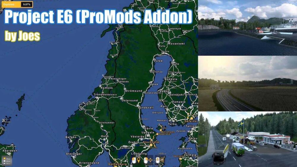 Promods Addon: Project E6 v2.4 - 1.47 - ETS2 mods download