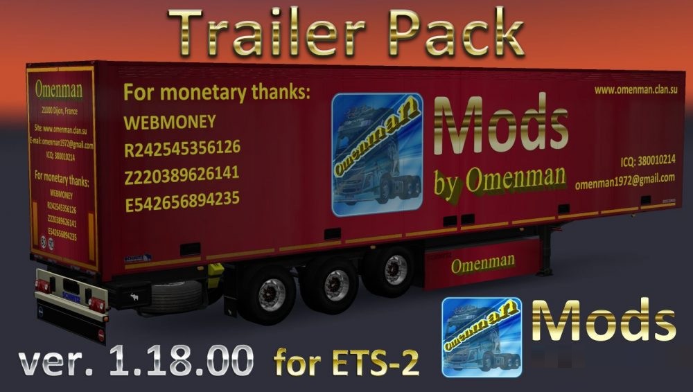 Trailer Pack by Omenman v1.18.00 1.31.x - ETS2 mods download
