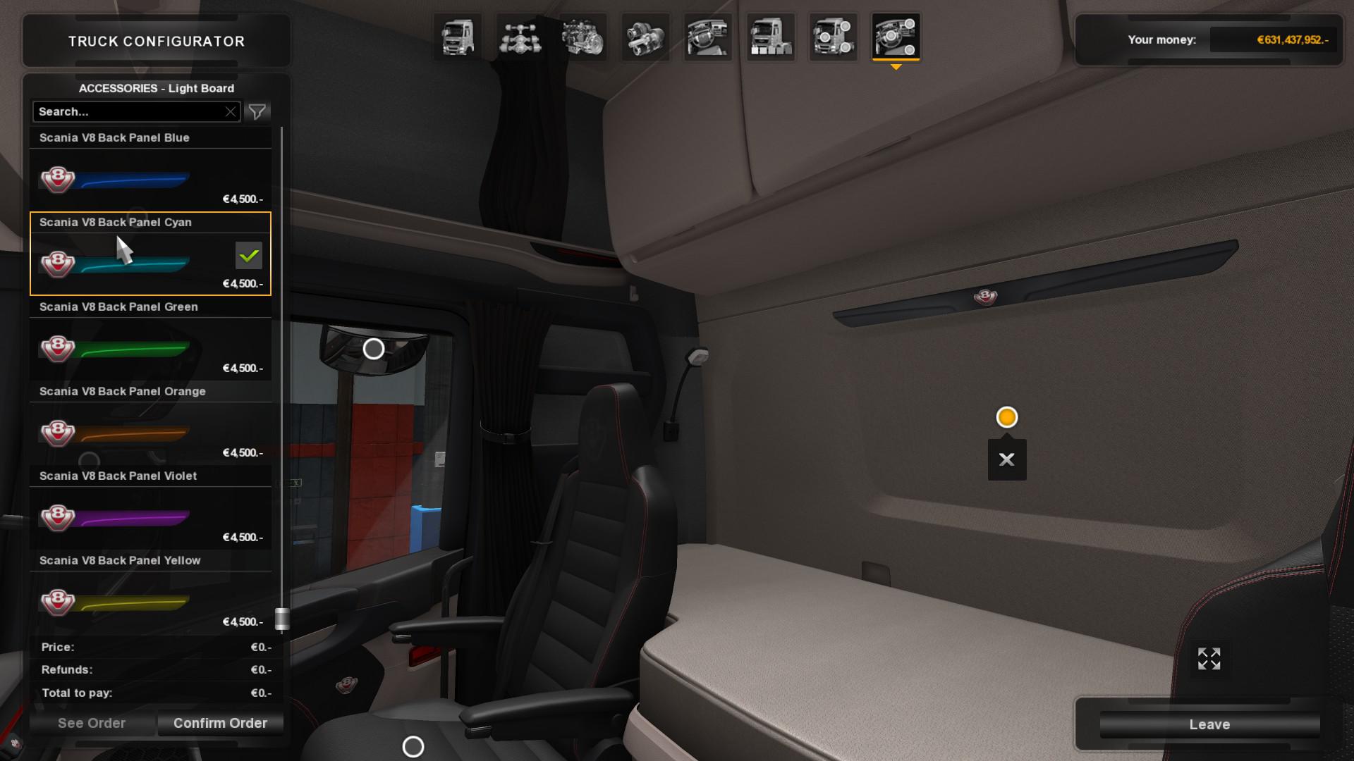 BACKGROUND LIGHTS & V8 BACK PANELS FOR NEW SCANIA R & S 1.35.X - ETS2 ...