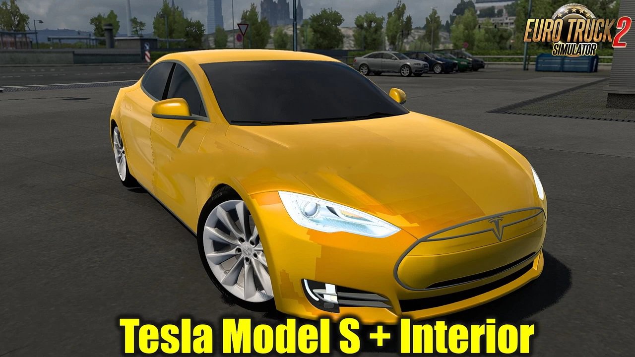 Tesla Model S + Interior v1.1 (1.40.x) - ETS2 mods download