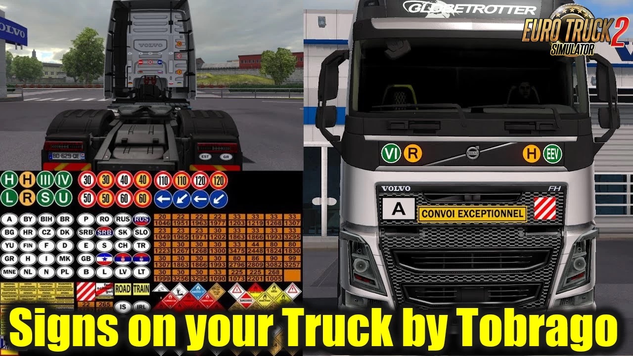 Signs on your Truck v1.1.5.93 by Tobrago (1.41.x) - ETS2 mods download