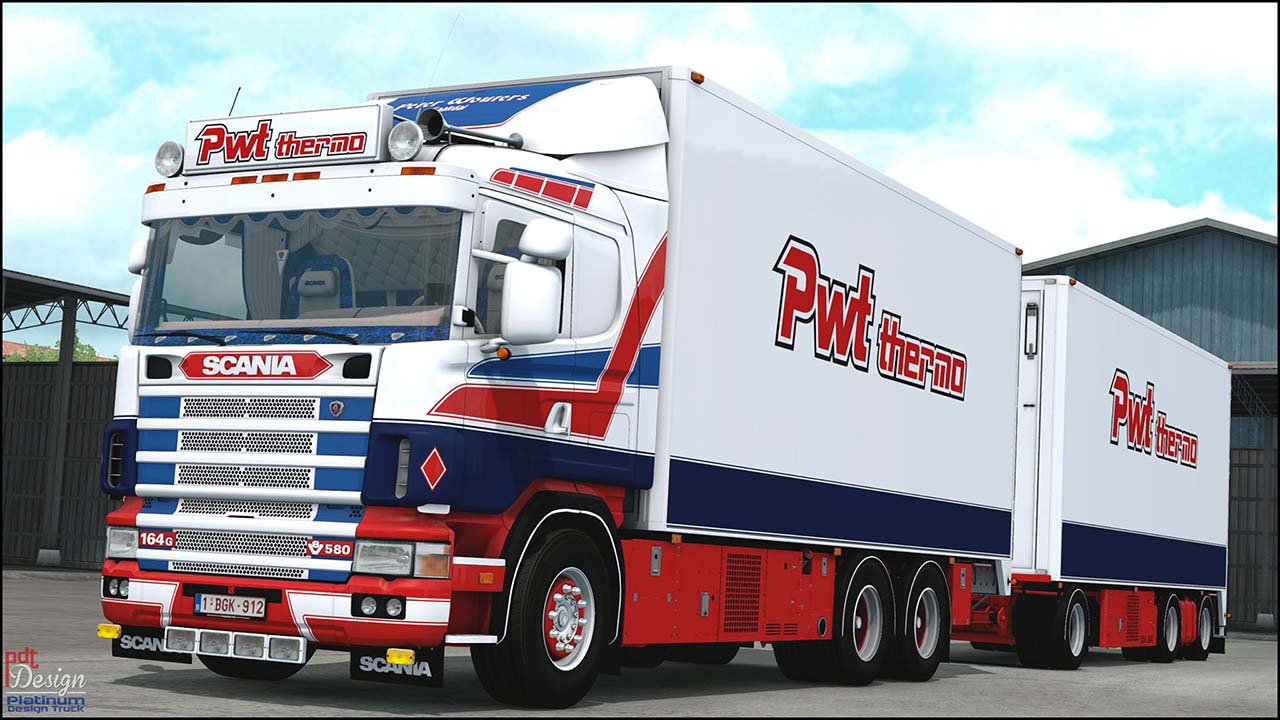 Scania 164G 580 PWT thermo + Trailer v12 1.53 - ETS2 mods download