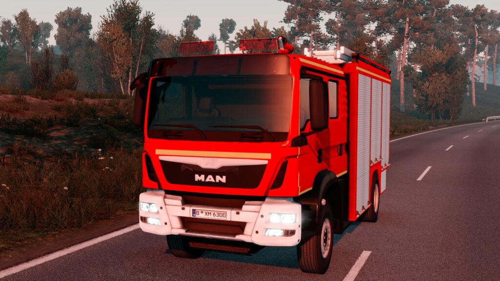 Man tgm fire truck 1.0 1.54x - ETS2 mods download