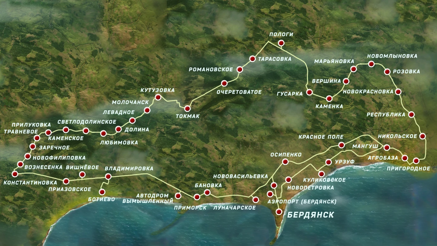 Berdyansk.Road to the Sea of Azov v0.8 1.56 - ETS2 mods download